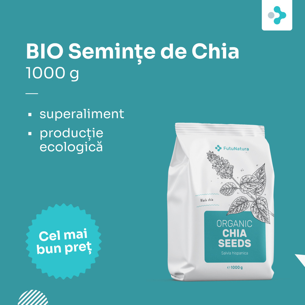 BIO Semințe de Chia - ajutor în digestie, 1000 g - FutuNatura.ro