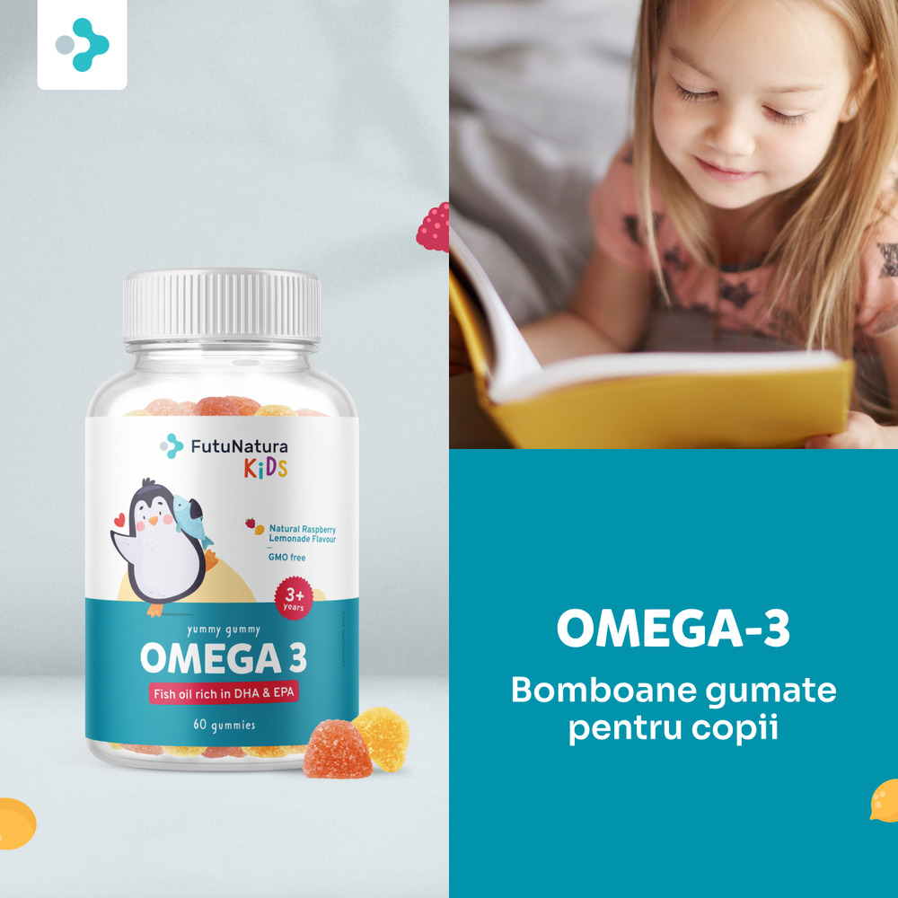 OMEGA-3 – Bomboane gumate pentru copii, 60 de bomboane gumate ...