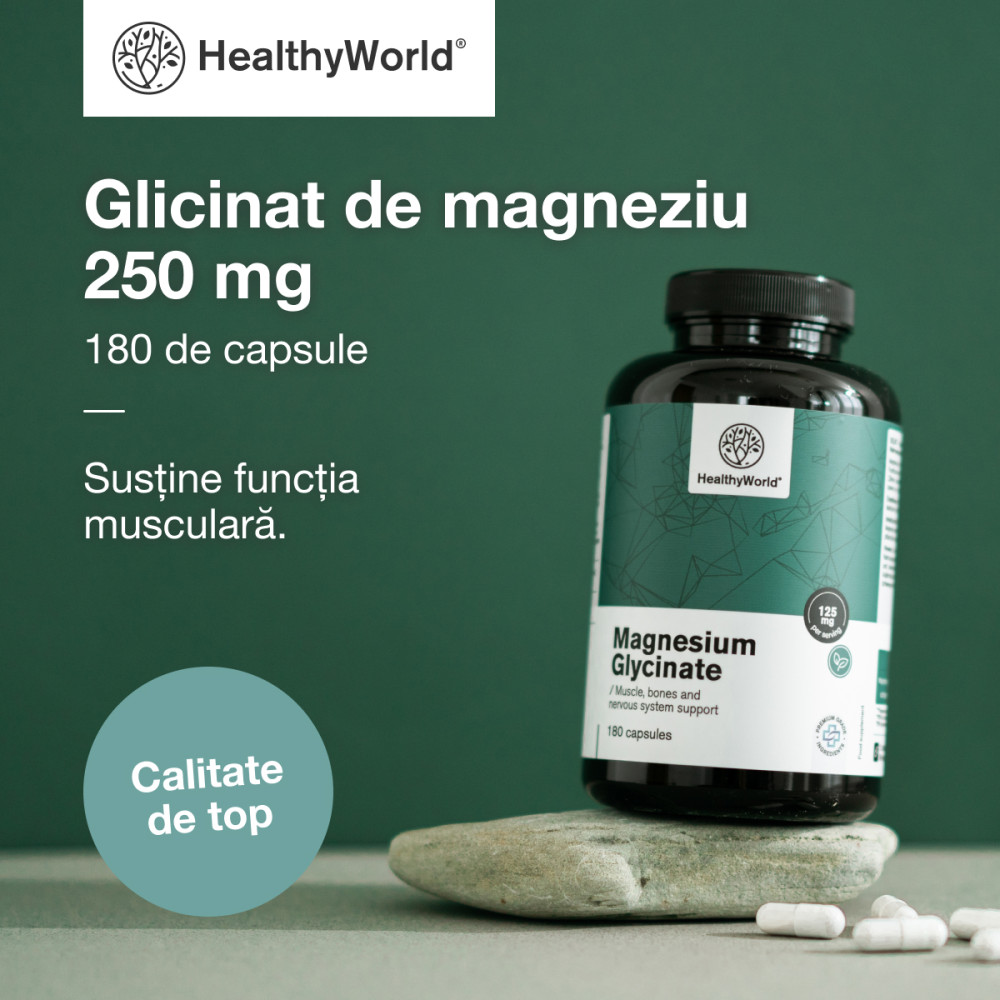 3x Glicinat de magneziu 250 mg, total 540 de capsule - FutuNatura.ro